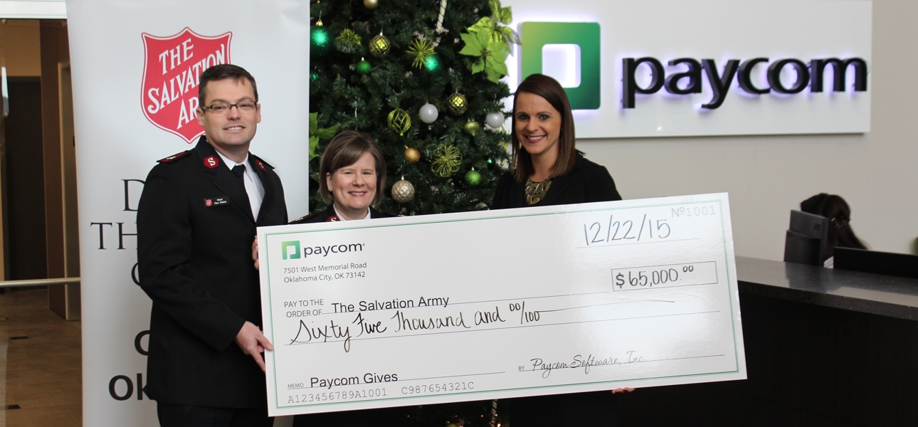 Paycom Gives Largest Donation to The Salvation Army | Paycom