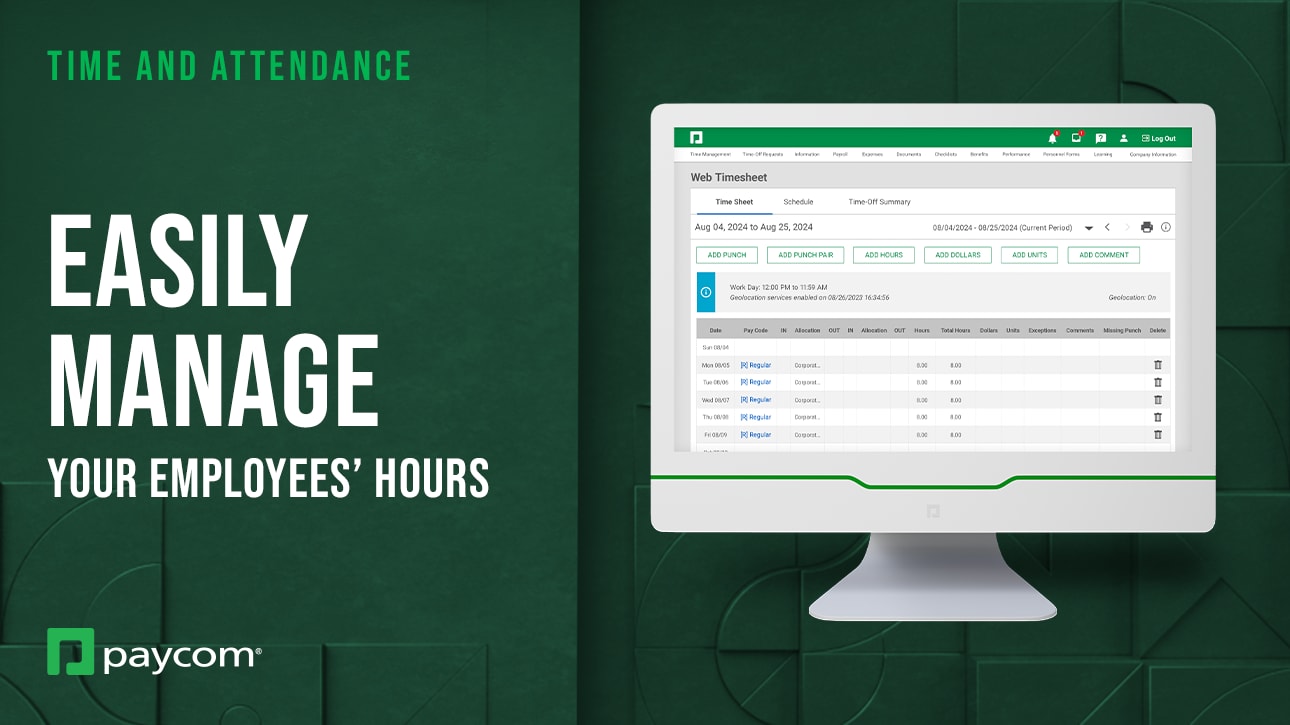 Time and Attendance Software | Online Time and Attendance | Paycom