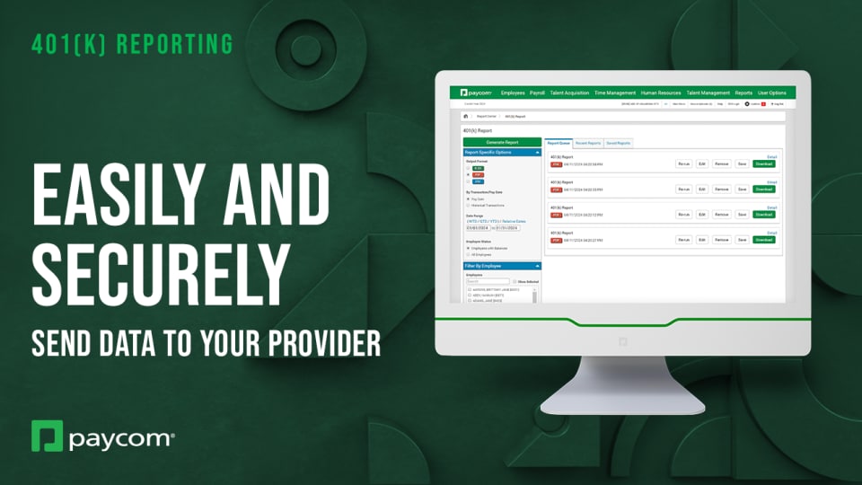 401(k) Software | 401(k) Reporting Software | Paycom