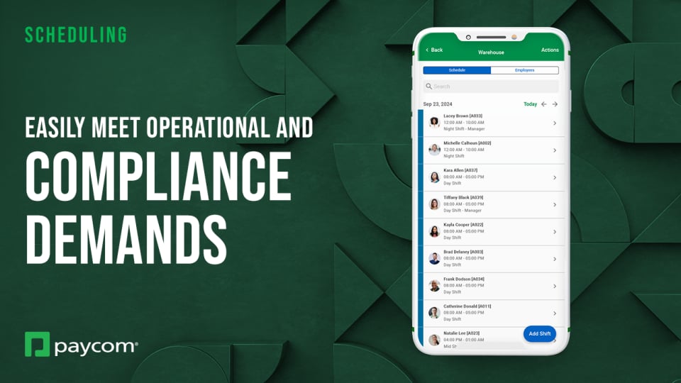 Employee Scheduling Software | HR Scheduling Software | Paycom