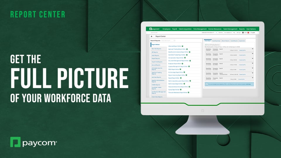 HR Reporting Software | Payroll Reporting System | Paycom