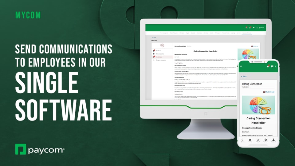 MyCom | Internal Communications Tool | Paycom