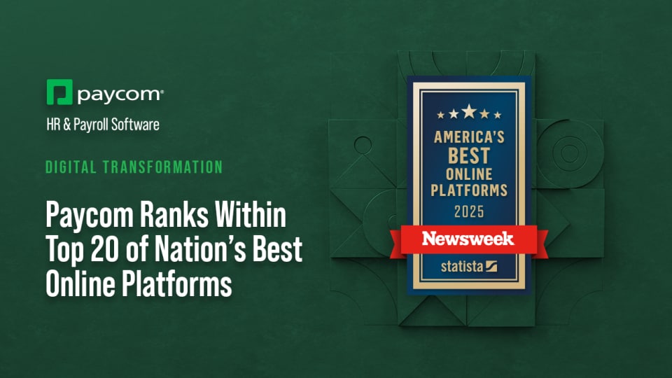 Paycom ranks in top of nation’s best online platforms | Paycom Blog