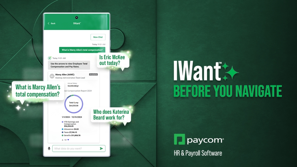 AI HR Software | IWant | Paycom