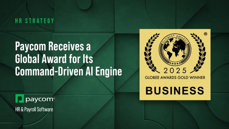 Paycom receives global award for command-driven AI engine | Paycom